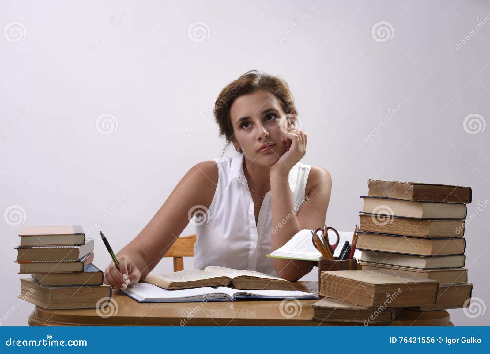 Student is dreaming stock photo. Image of research, student - 76421556