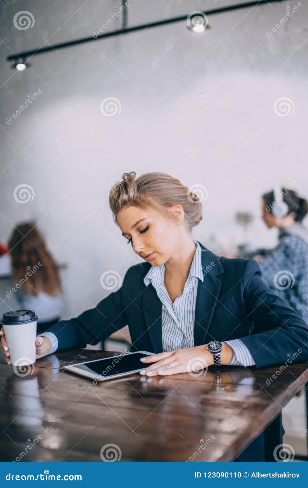 Student Drinking Coffee after Exams. Have Breakfast Cafe Stock Photo ...