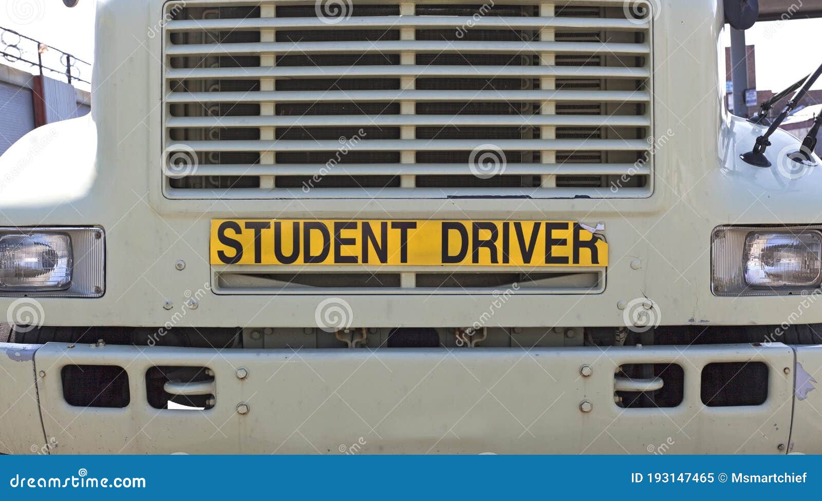 STUDENT DRIVER Sign on Front of Truck Stock Image - Image of ...