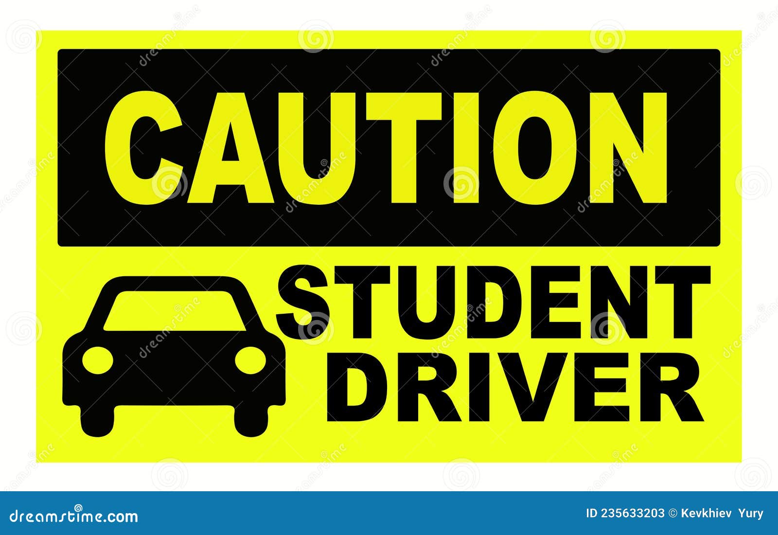 Student Driver Sign, Vector Illustration Stock Vector - Illustration of ...