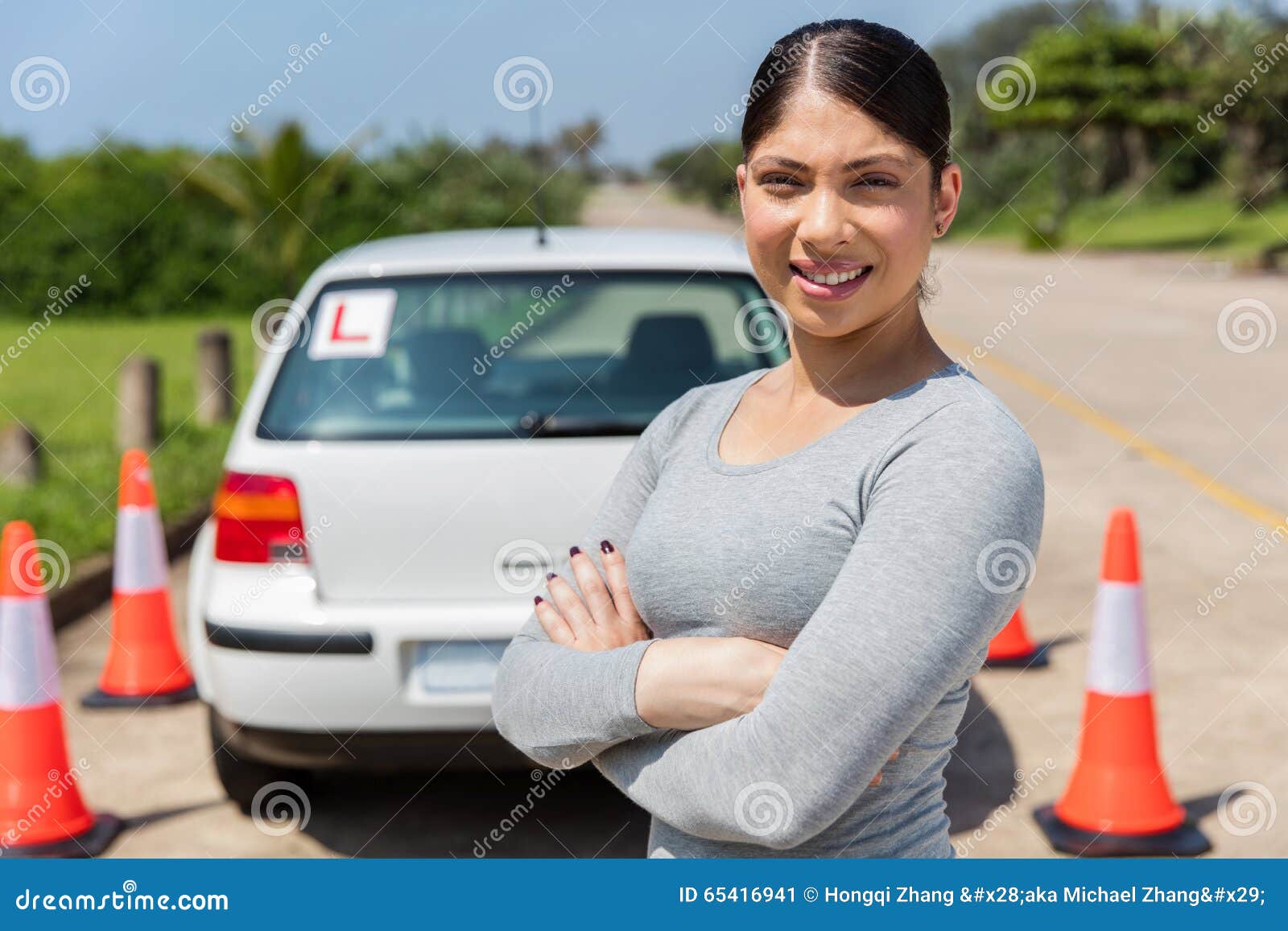 Student Driver Testing Ground Stock Image - Image of automobile ...