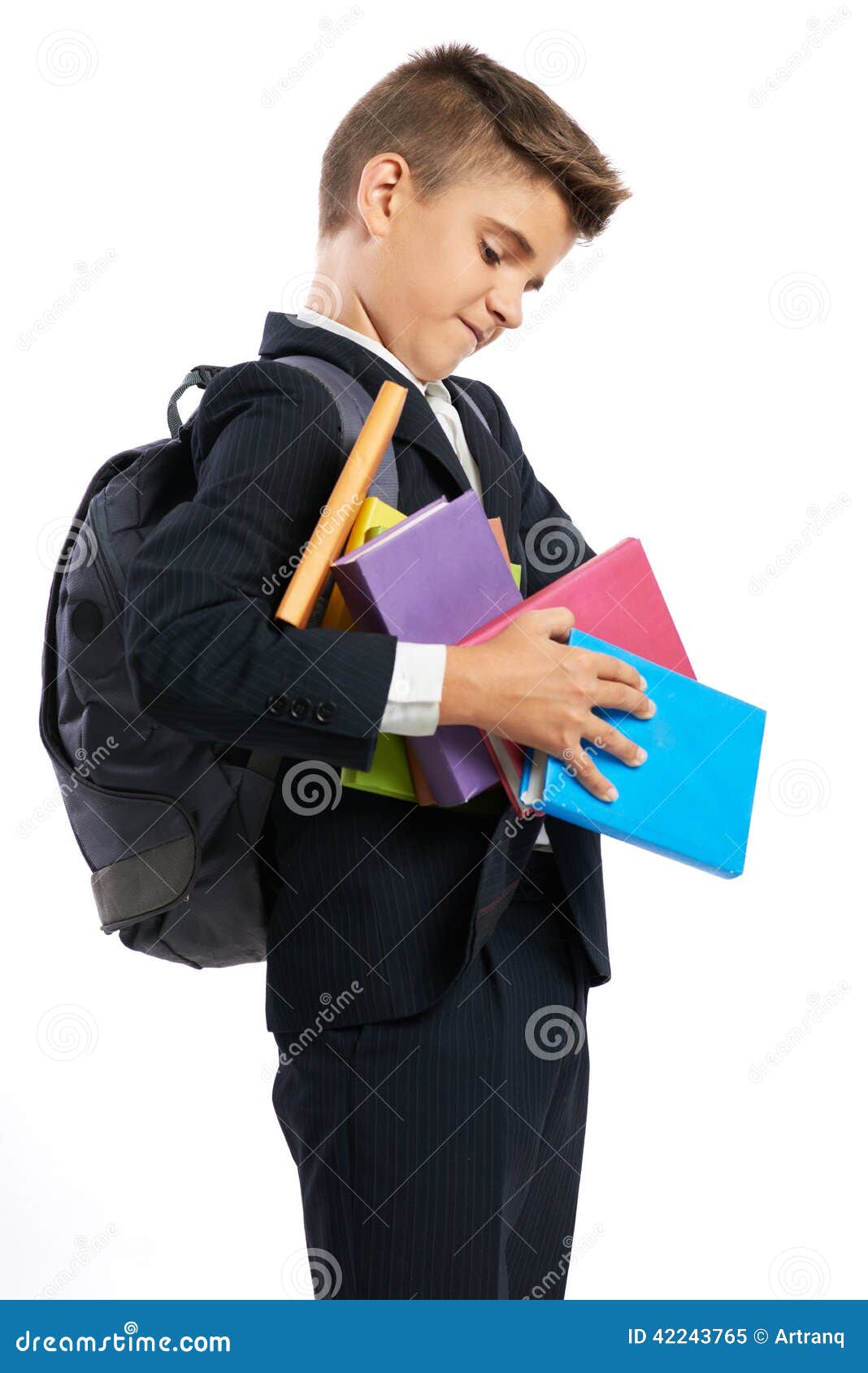 Student Drops a Stack of Textbooks Stock Image - Image of schoolbag ...