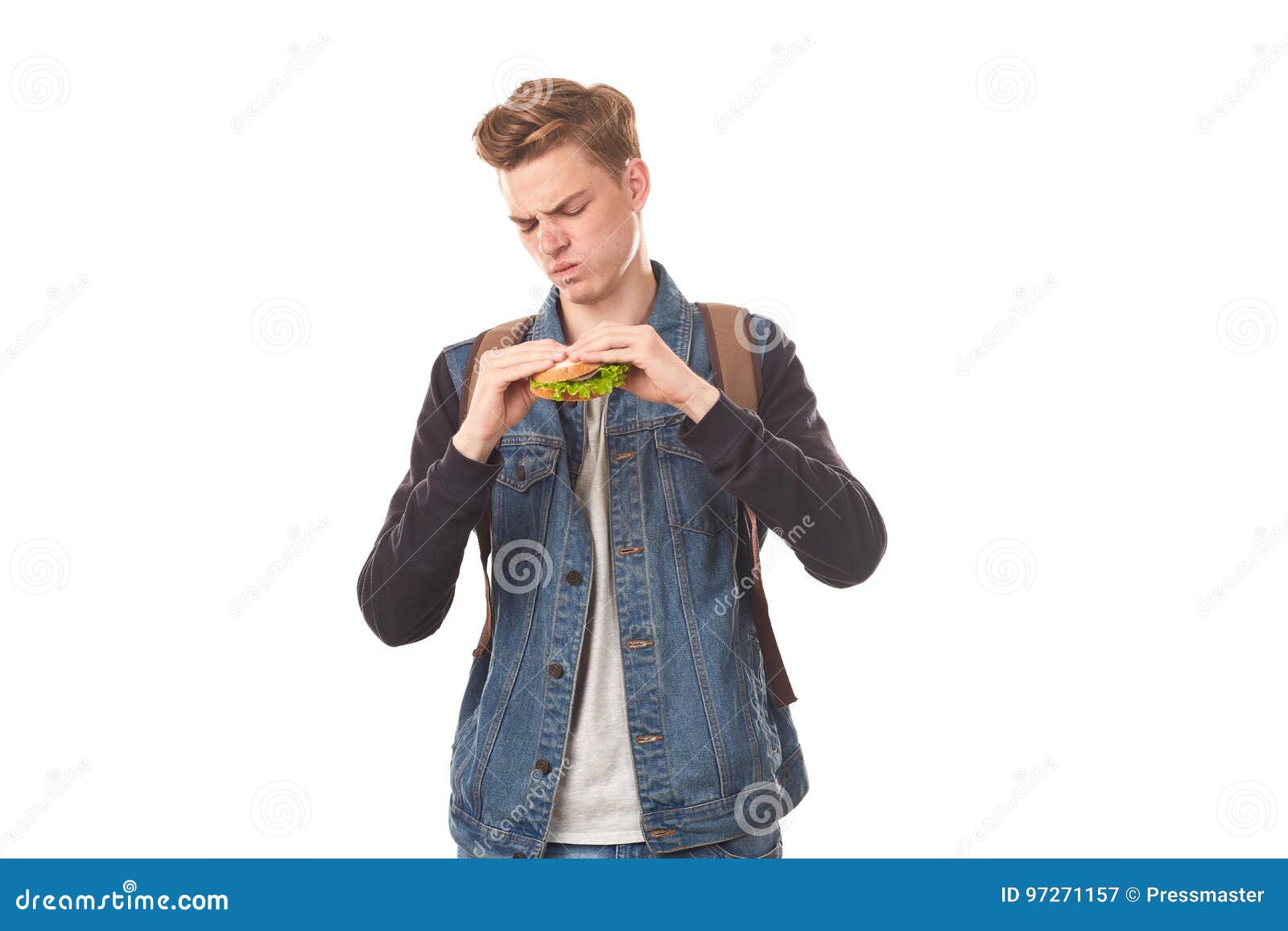 Student Eating Rotten Sandwich Stock Image - Image of lunch, eating ...