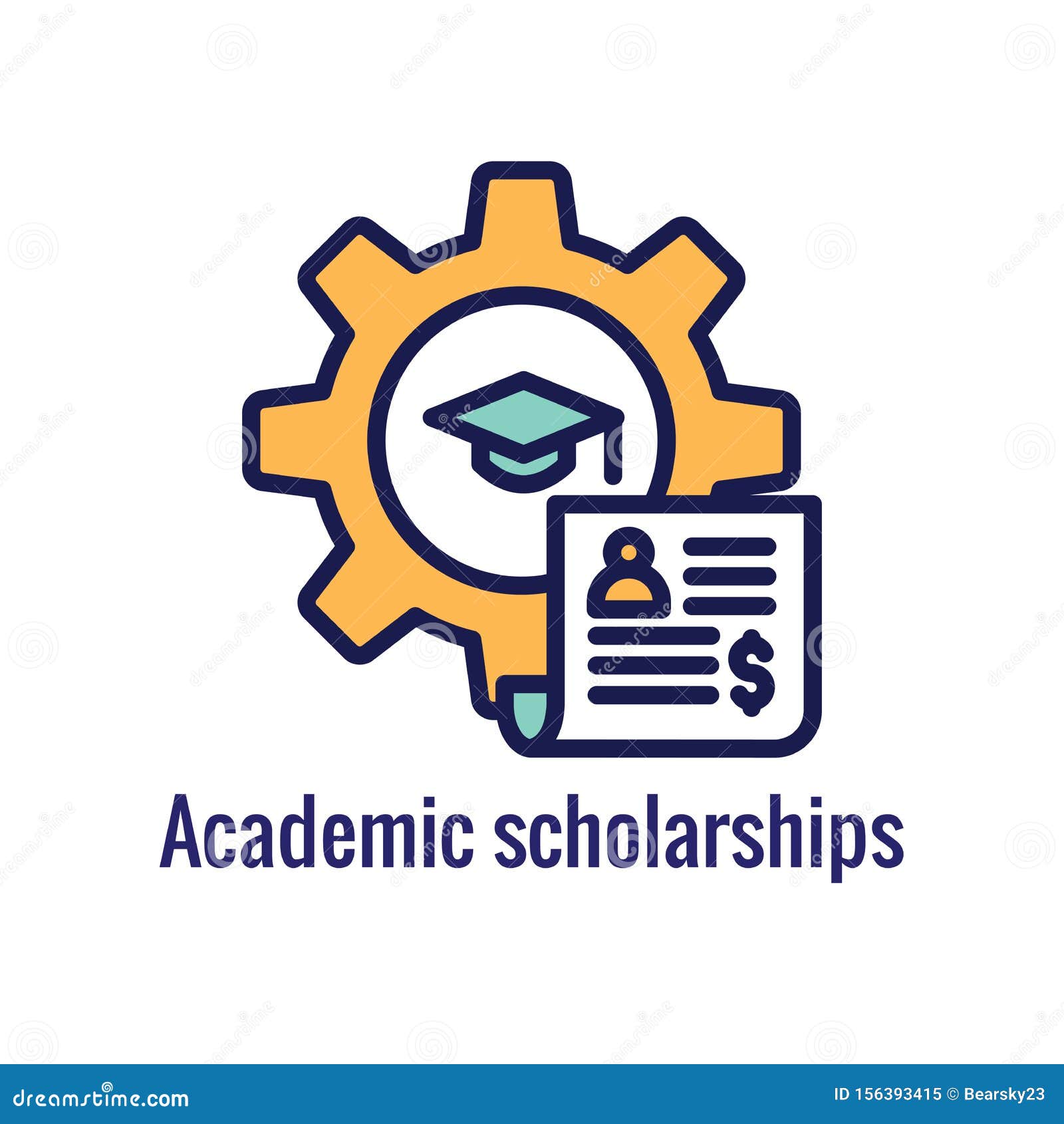 Student Education Icon with Imagery Depicting the Education Process and ...