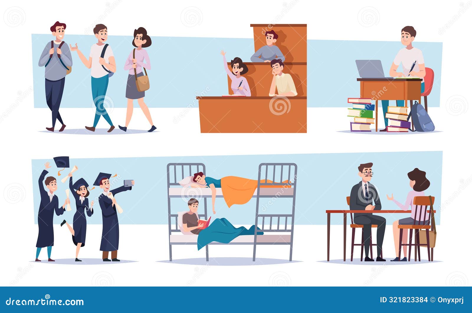 Student Education. daily Routine of Students Lifestyle Lectures Exam ...