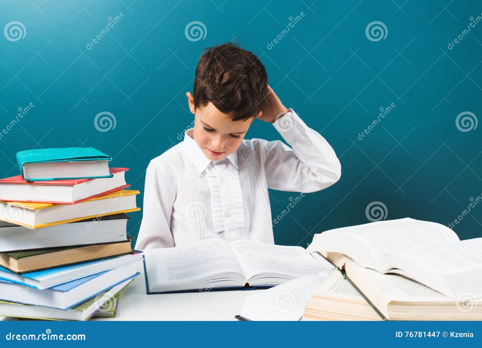 Student at Elementary School Thinking about Problem Solving Stock Image ...