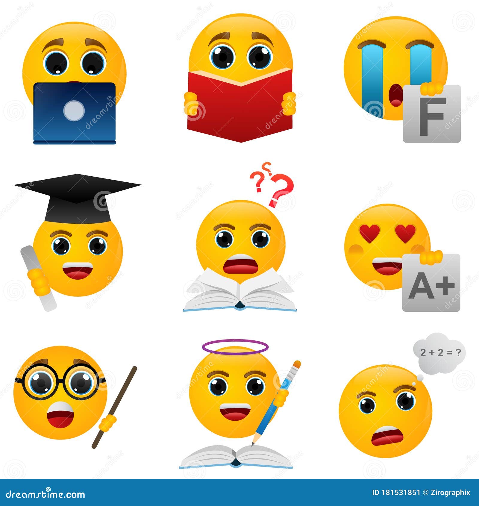 Student Emoji Vector Illustration Design Stock Illustration ...
