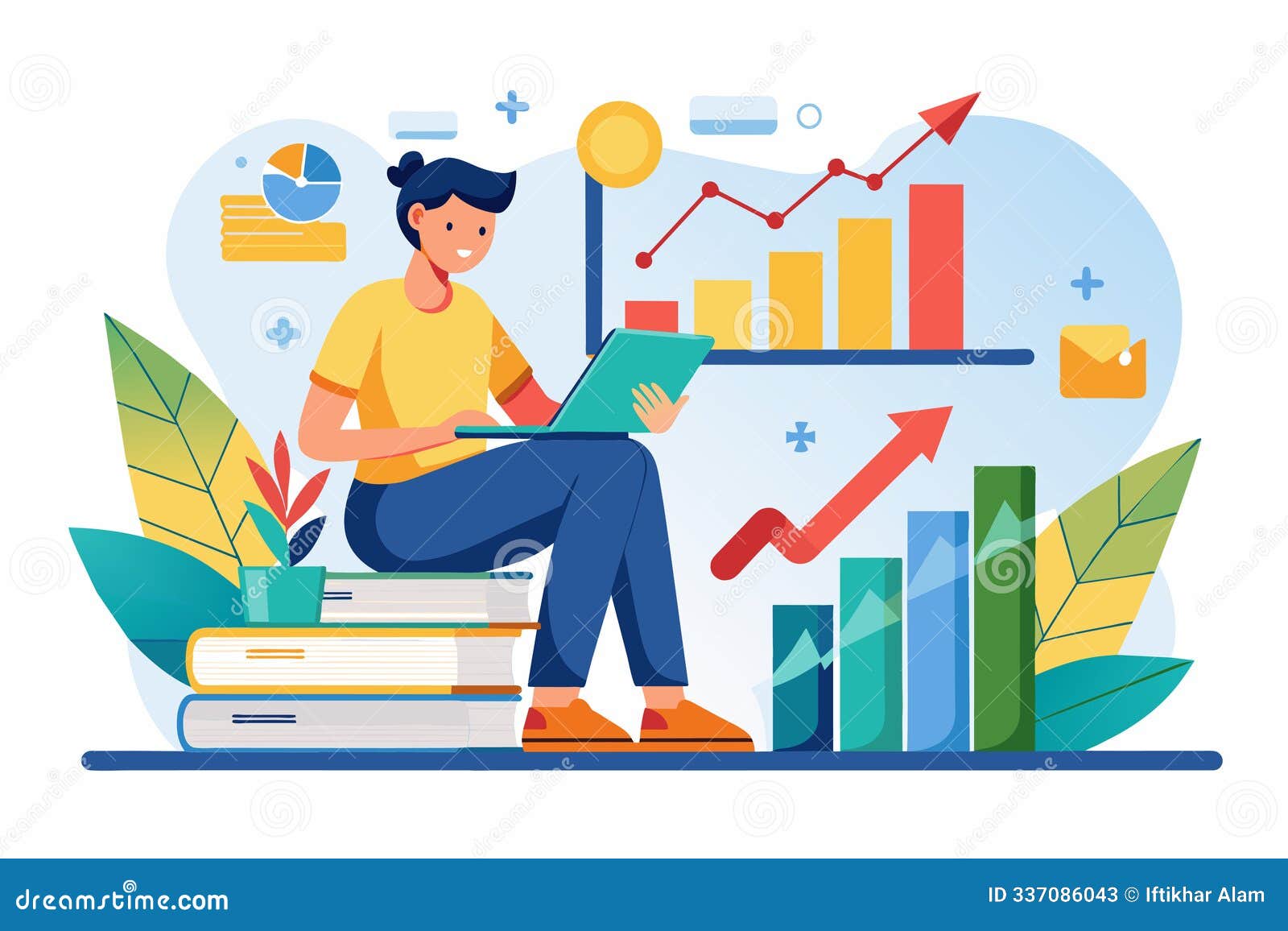 A Student Engages with Growth Charts and Data Analysis while Sitting ...