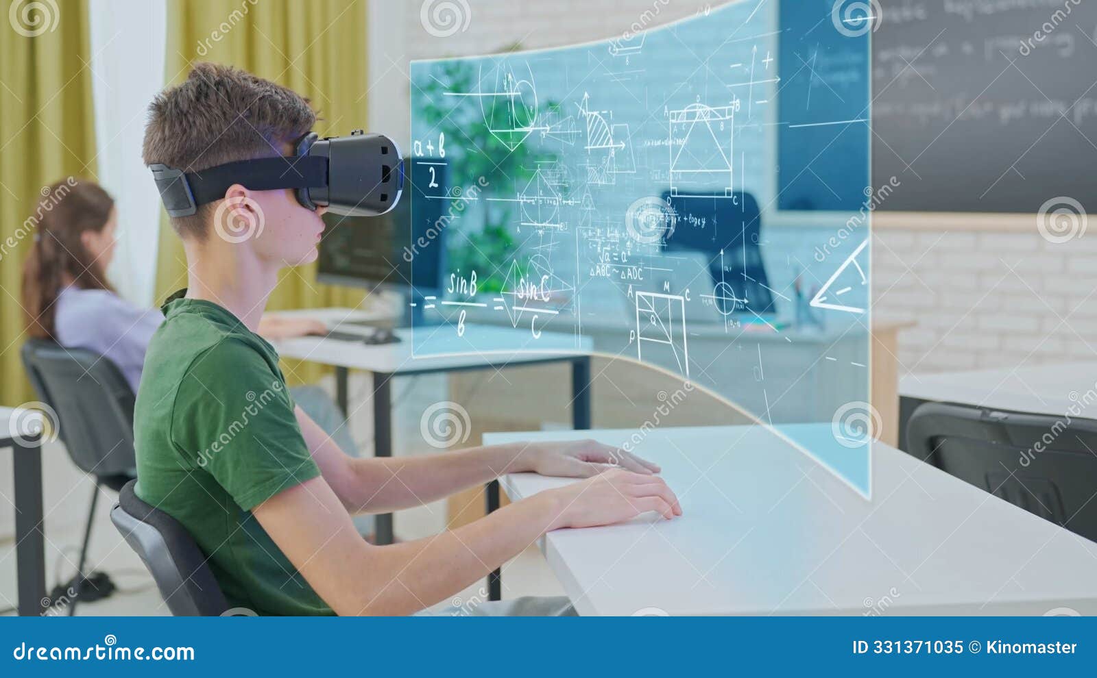 Student Engaging with Complex Mathematical Concepts in VR Stock ...