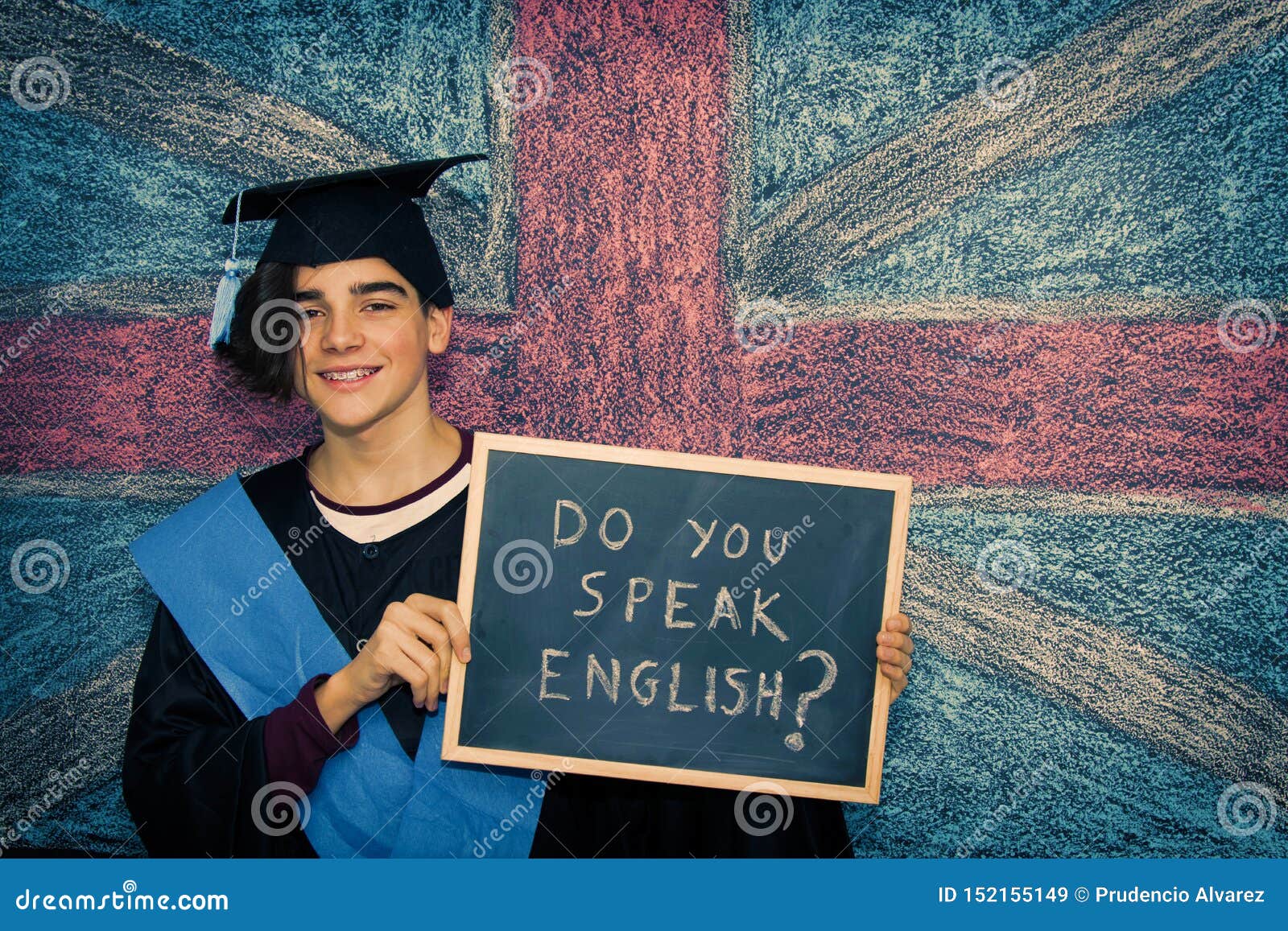 Student with English Speaking Message Stock Image - Image of education ...
