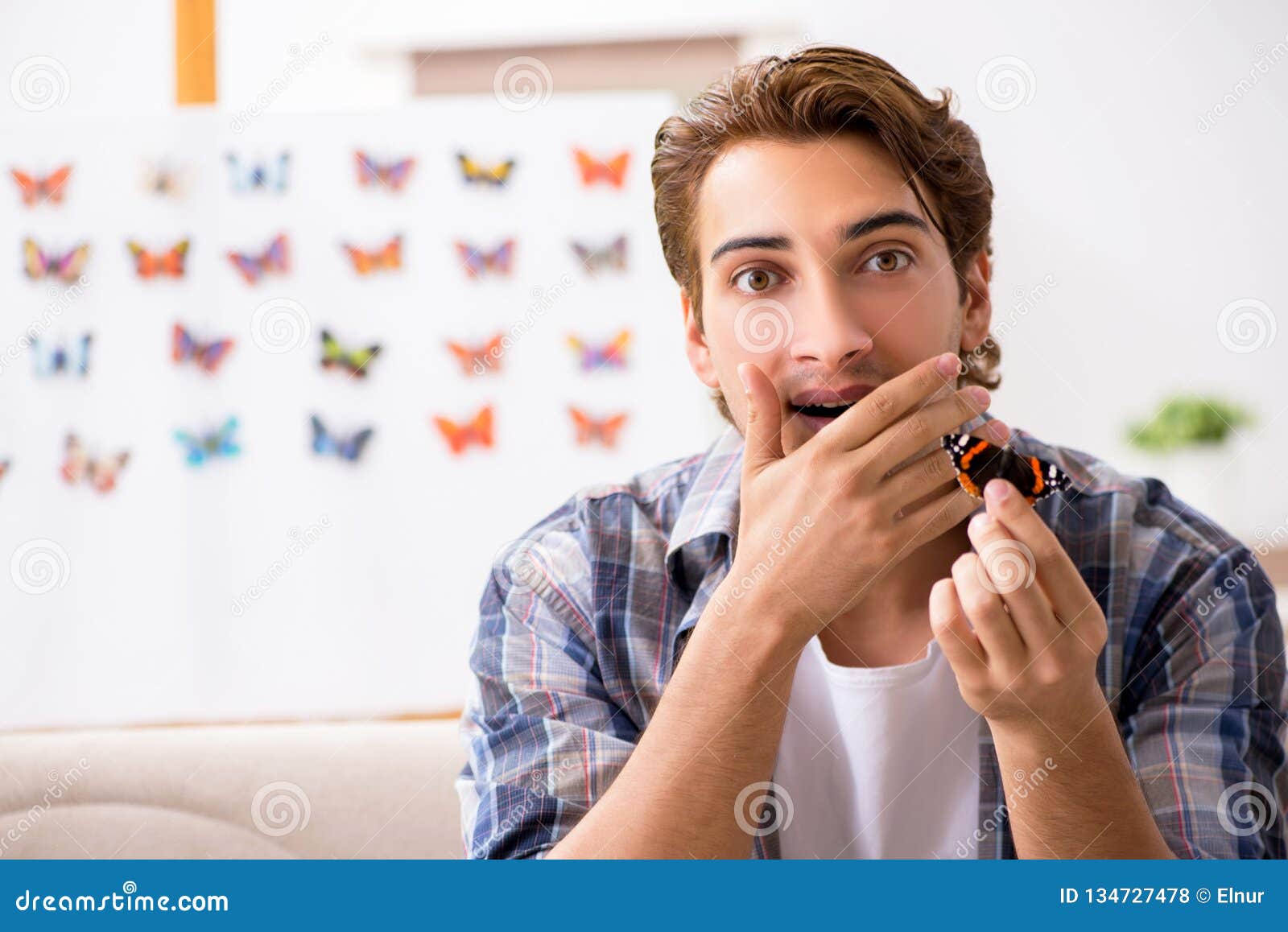 The Student Entomologist Studying New Species of Butterflies Stock ...