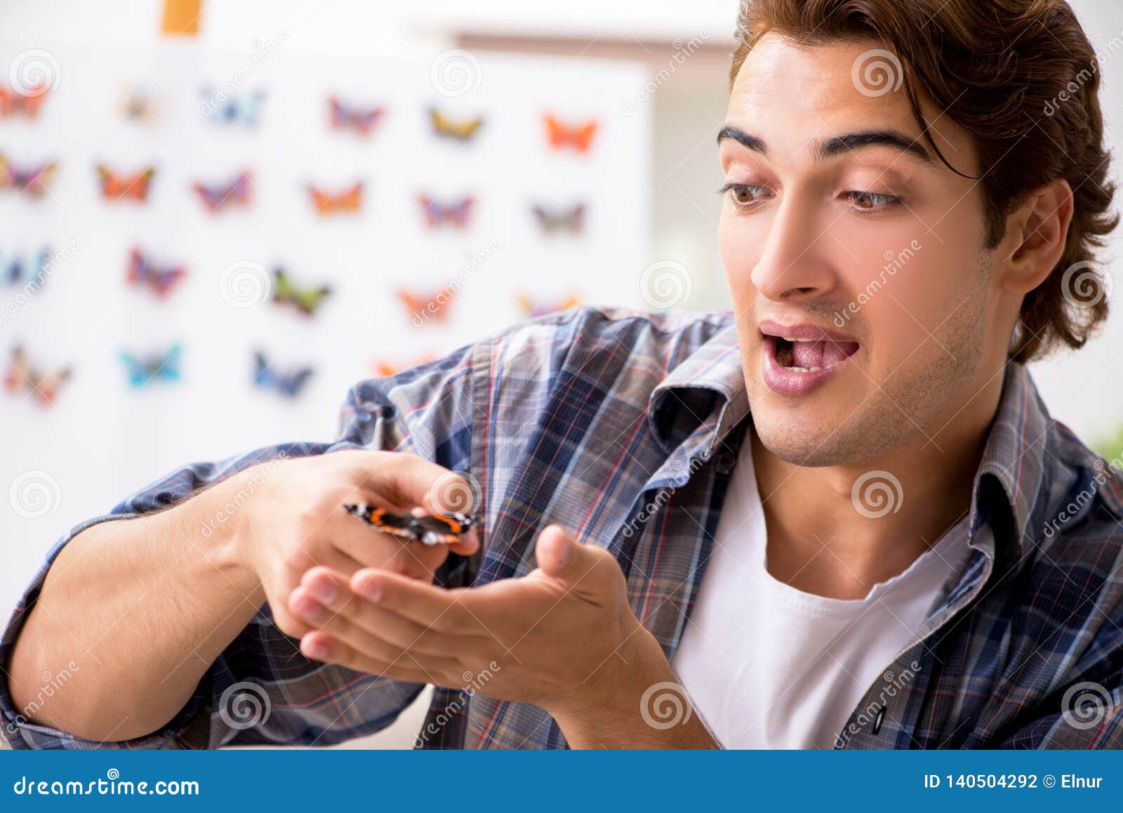 The Student Entomologist Studying New Species of Butterflies Stock ...