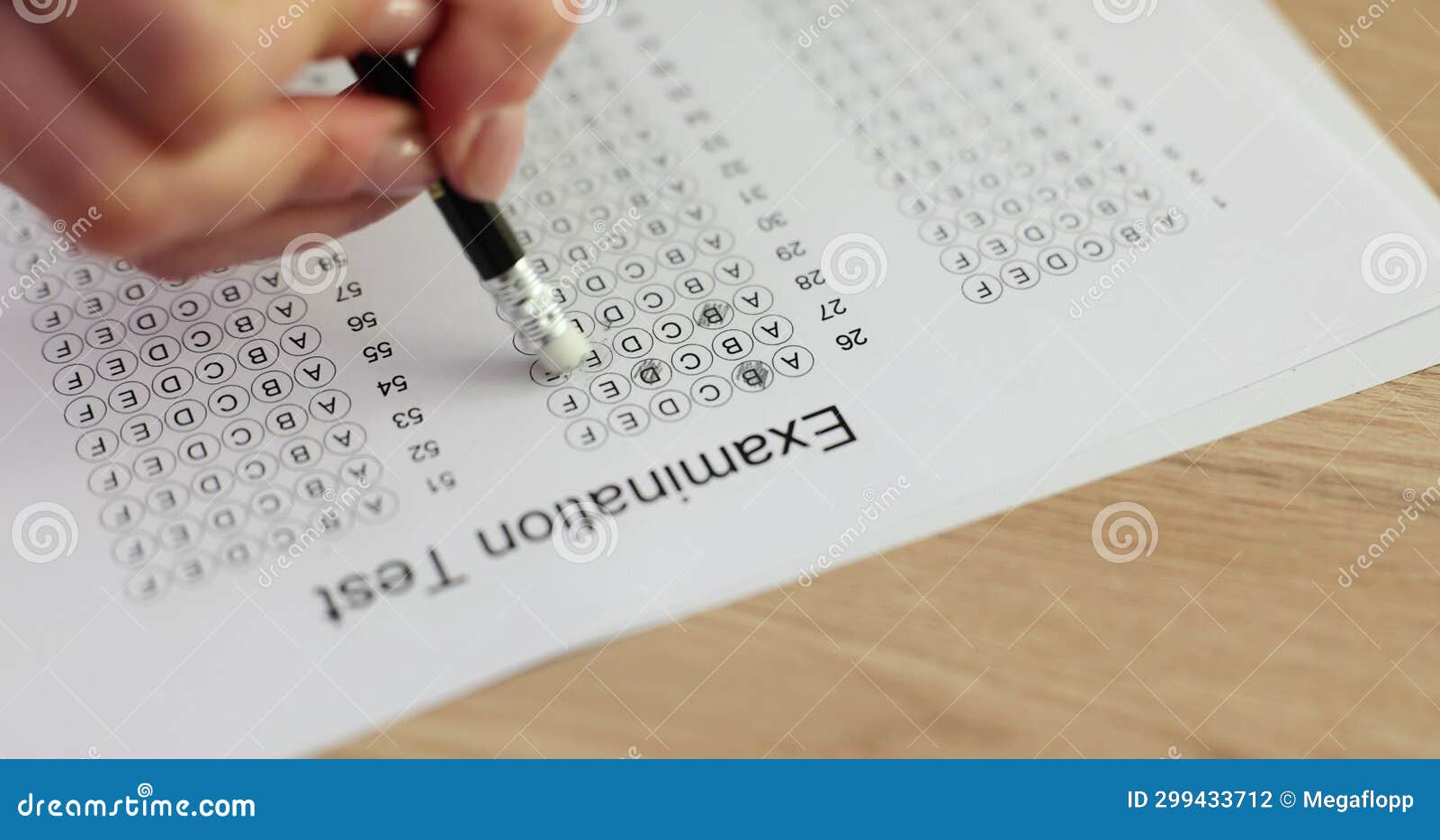 Student Erases Answer on Exam Form with Eraser on Pencil Stock Footage ...
