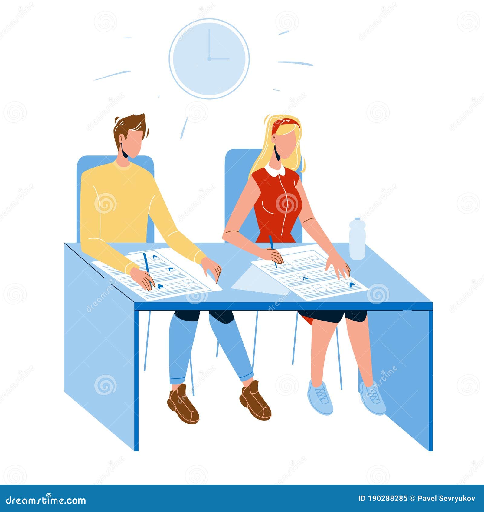 Student Exam Write on Paper Answer Sheet Vector Stock Vector ...