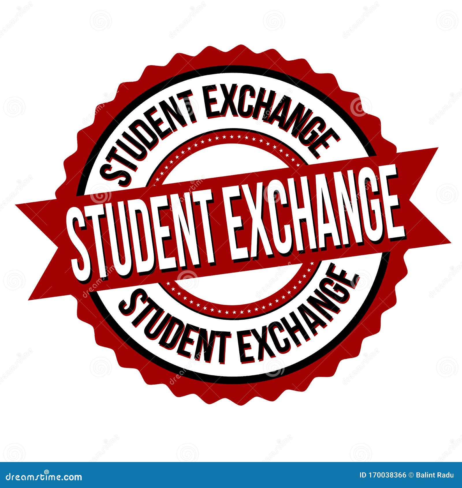 Student Exchange Label or Sticker Stock Vector - Illustration of ...
