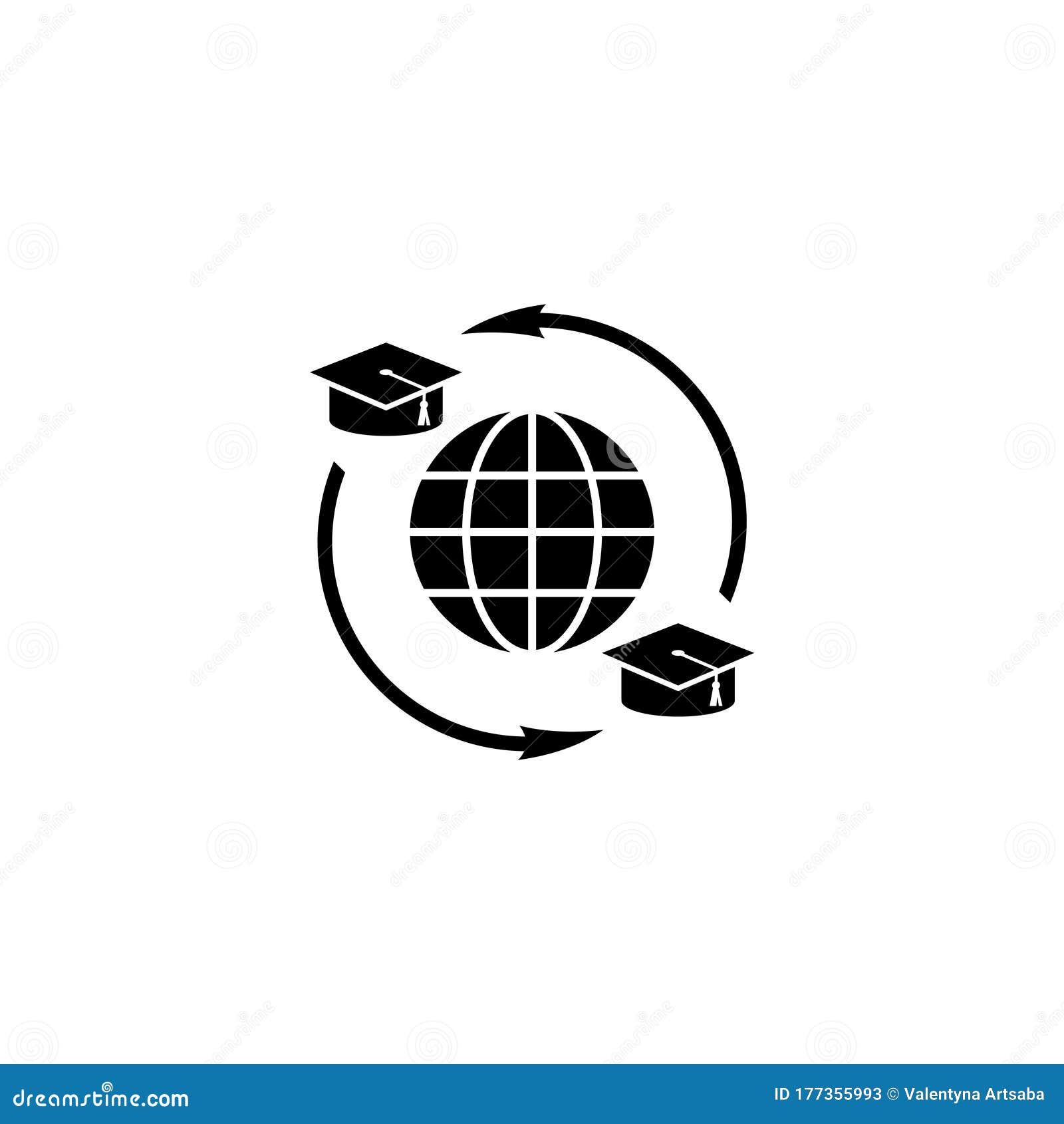 Student Exchange Program, Global Education Flat Vector Icon Stock ...