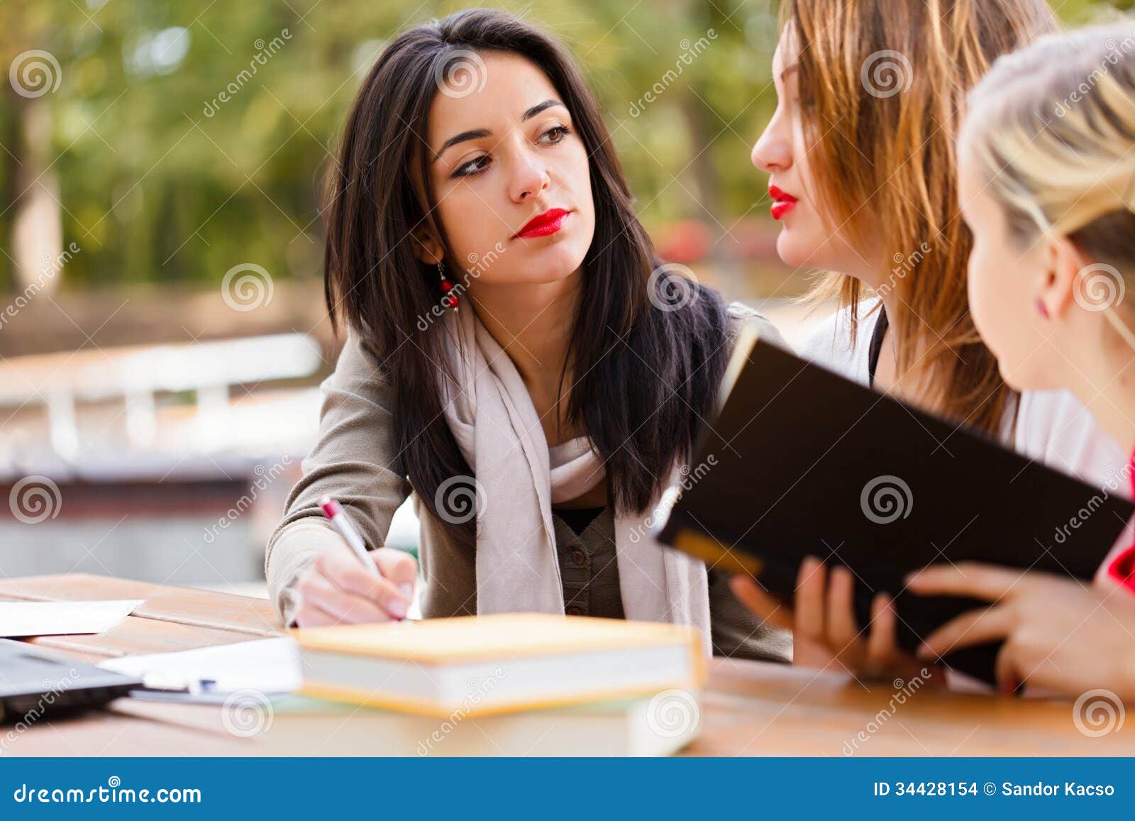 Student Explaining To Friends Stock Photo - Image of campus, learn ...