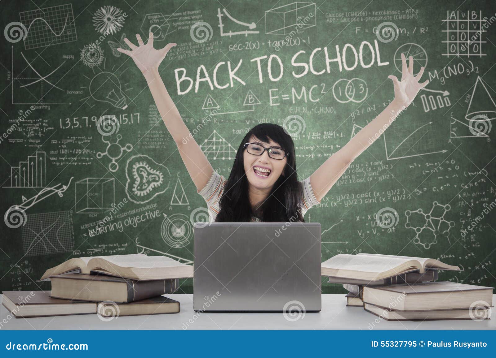 Student Expressing Happiness in the Class 1 Stock Image - Image of ...