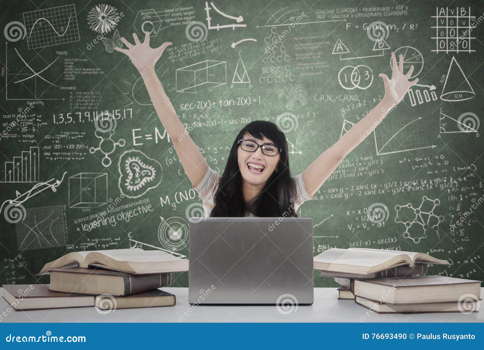 Student Expressing Happiness in the Class Stock Photo - Image of ...