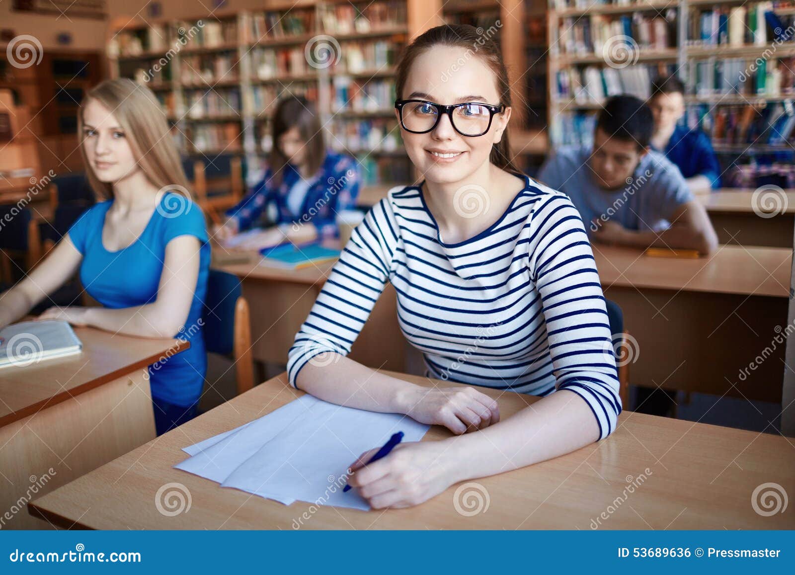 Student in eyeglasses stock photo. Image of highschool - 53689636