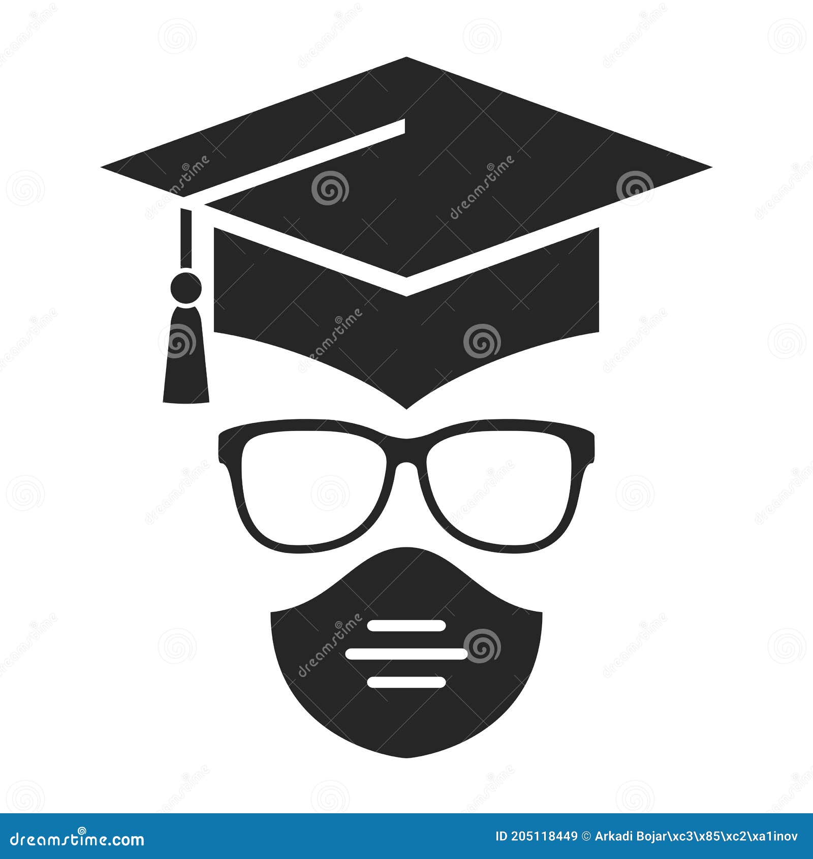 Student Face with Medical Mask Stock Vector - Illustration of education ...
