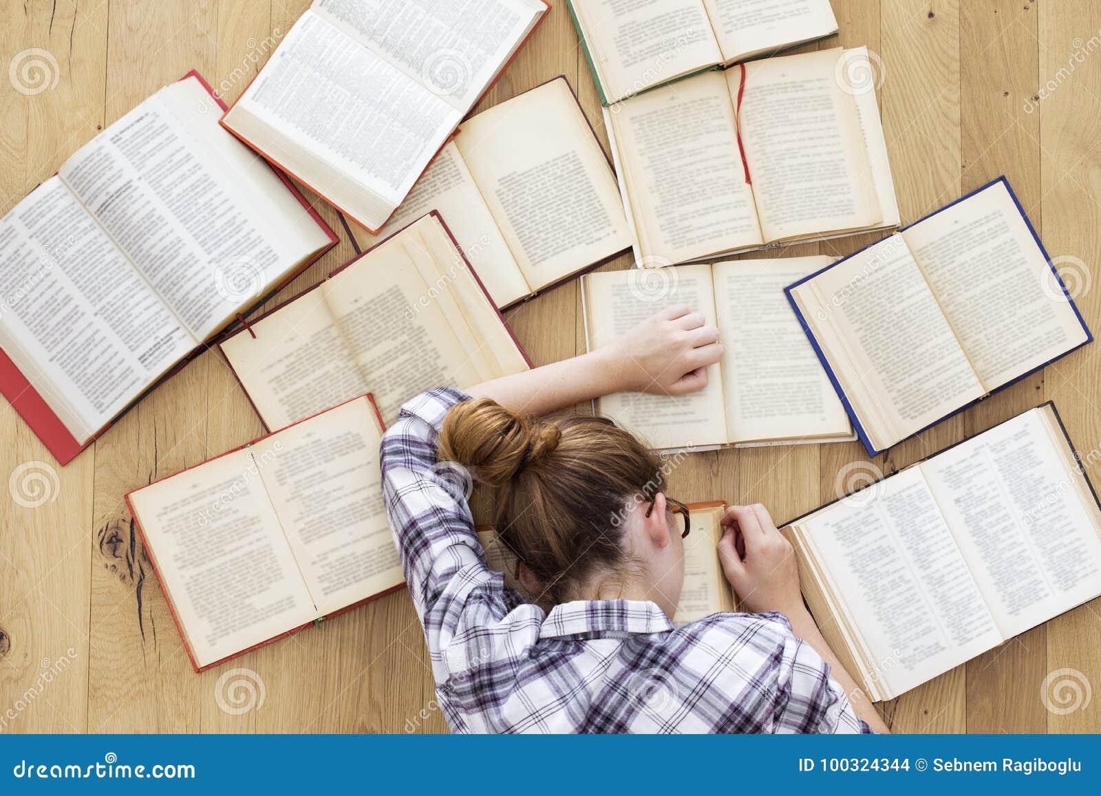 Student Falls Asleep while Studying Stock Photo - Image of portrait ...