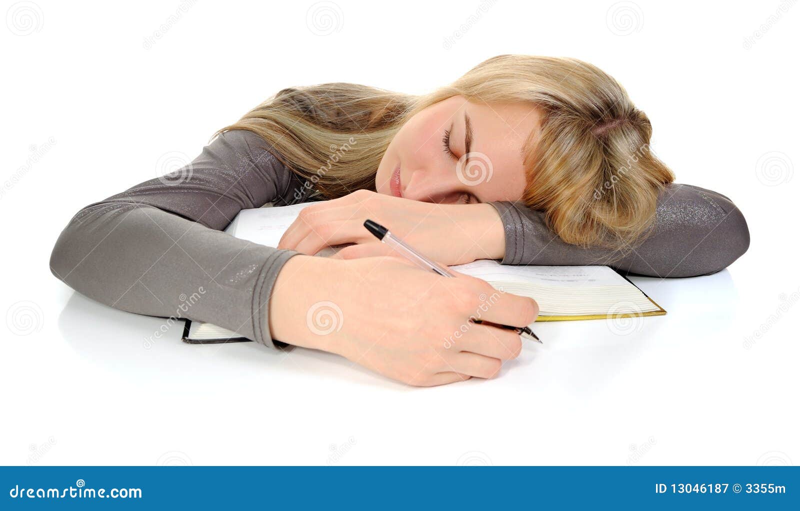 Student Fell Asleep during Studying Stock Image - Image of book ...