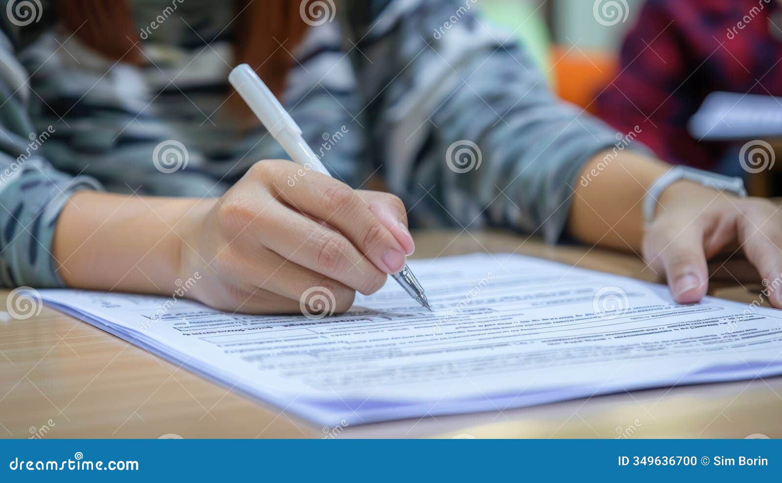 A Student Filling Out an Admission Application Stock Illustration ...