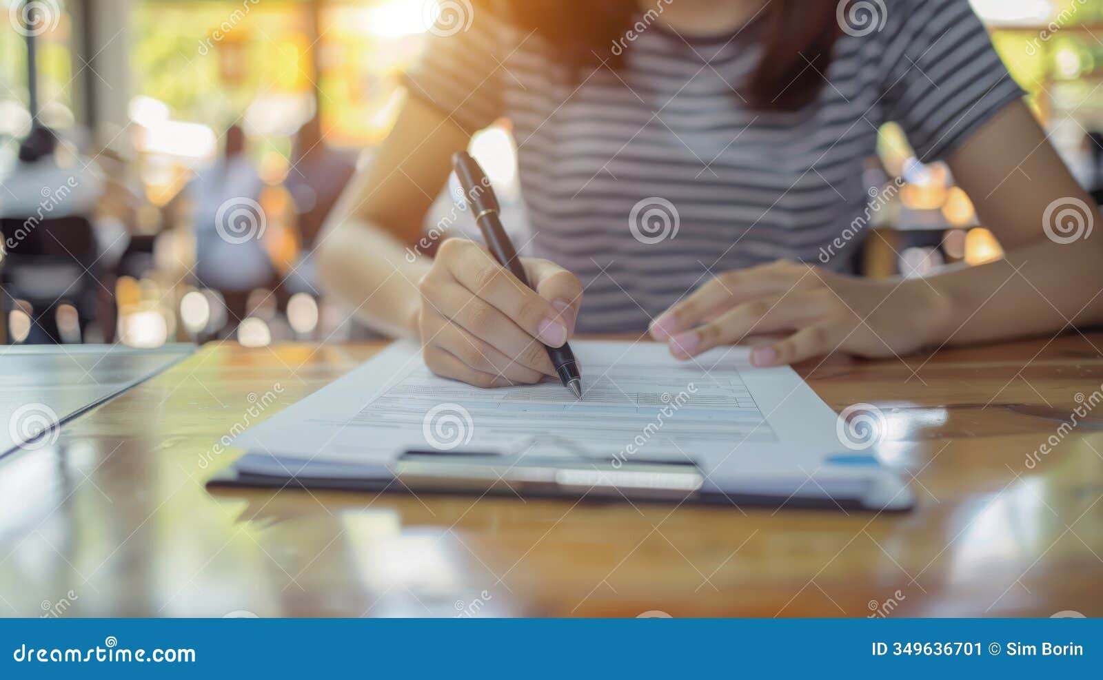 A Student Filling Out an Admission Application Stock Illustration ...