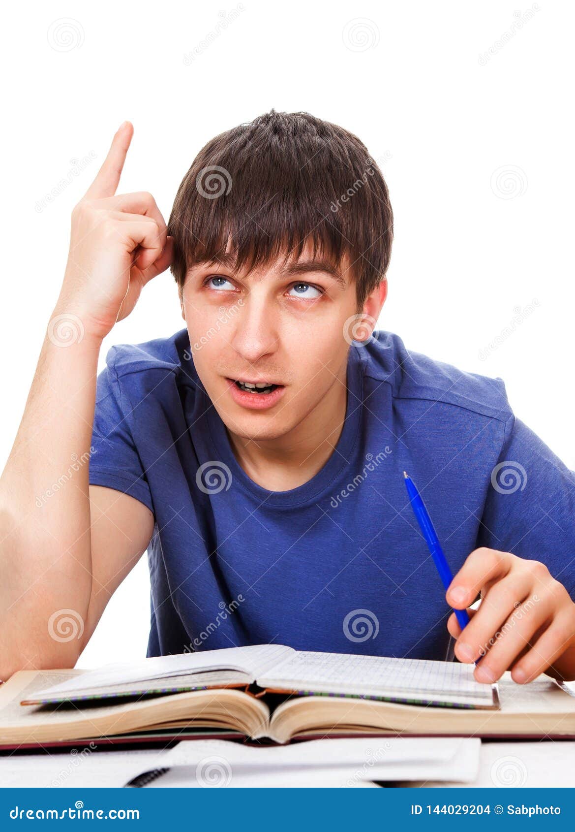 Student with Finger Up stock photo. Image of smile, person - 144029204