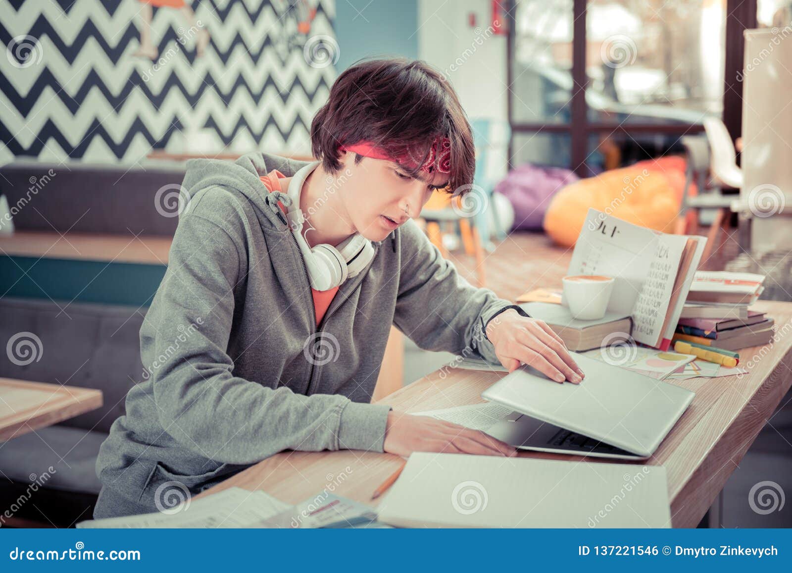 Student Finishing Working on His Course Paper Stock Photo - Image of ...