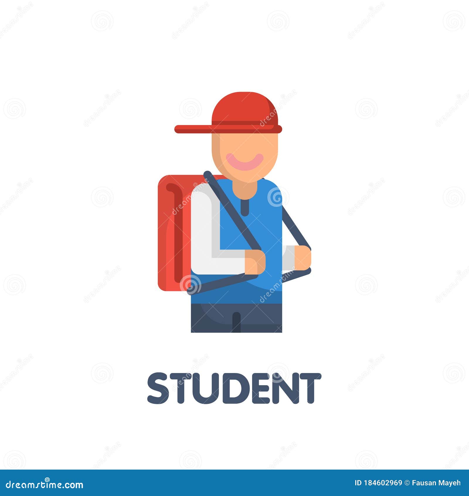 Student Flat Icon Style Design Illustration on White Background Stock ...