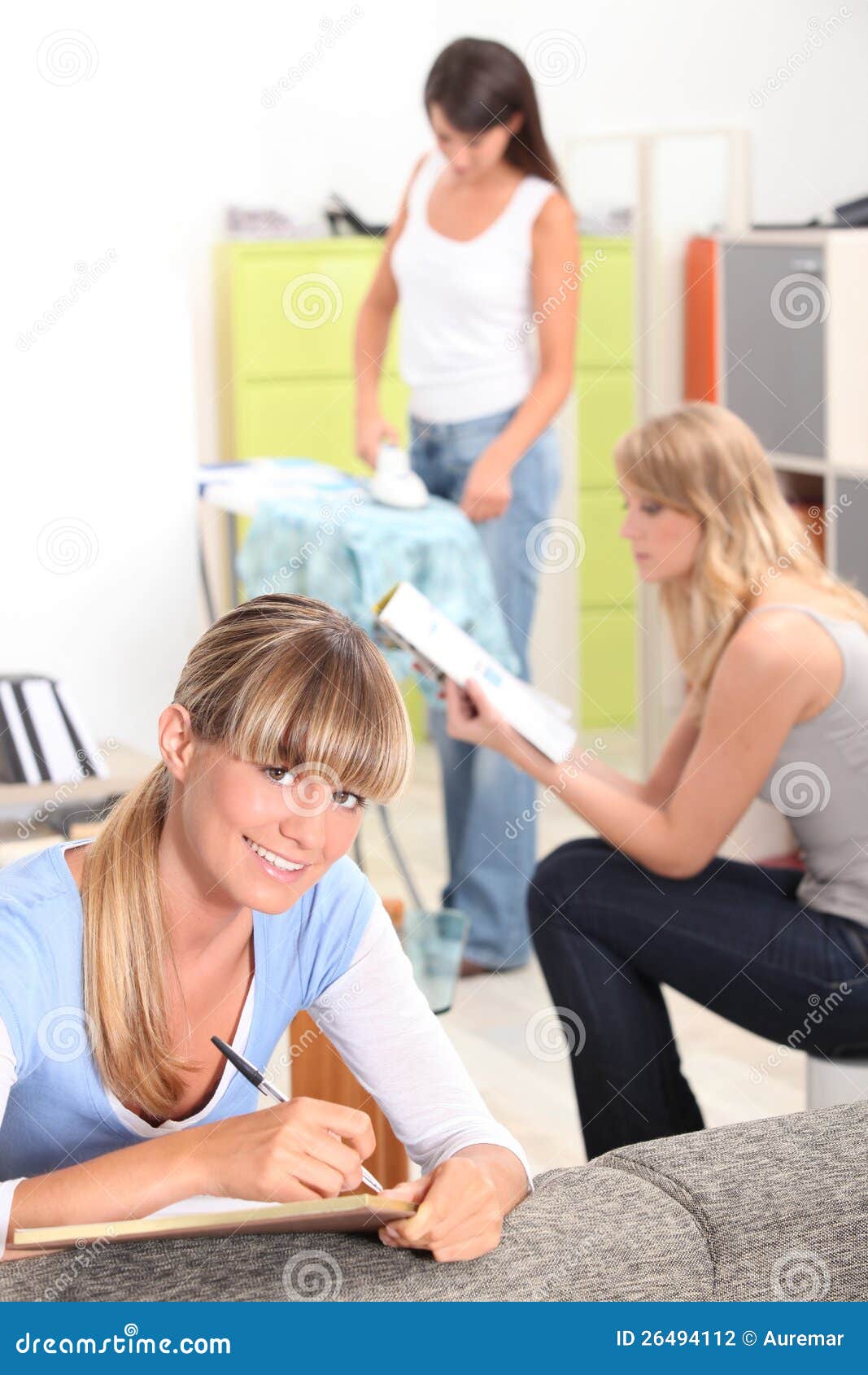 Student flatmates stock photo. Image of clothes, chores - 26494112