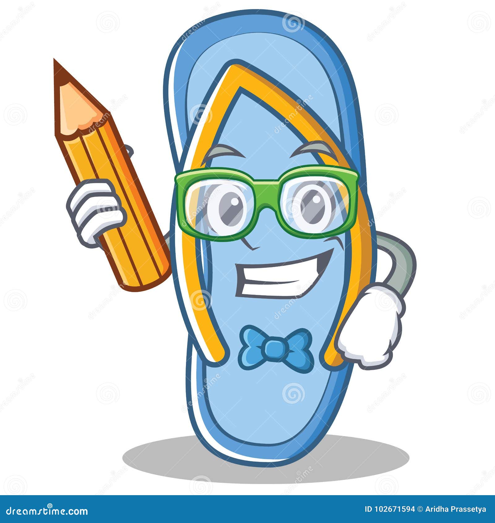 Student Flip Flops Character Cartoon Stock Vector - Illustration of ...