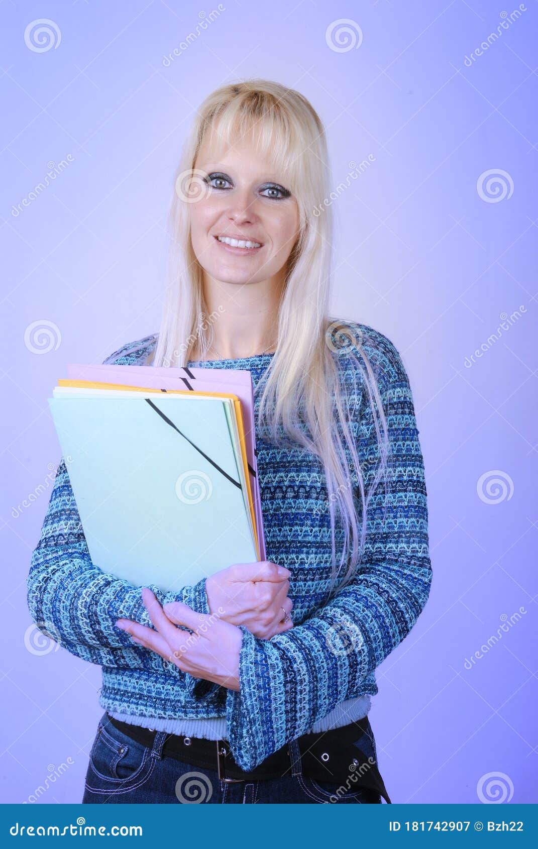 Student with folders stock image. Image of teenager - 181742907