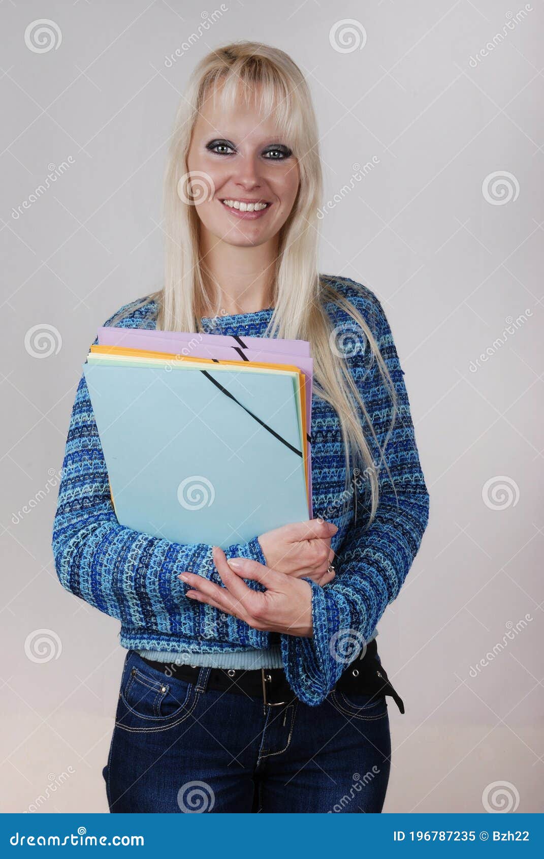Student with folder stock image. Image of female, people - 196787235