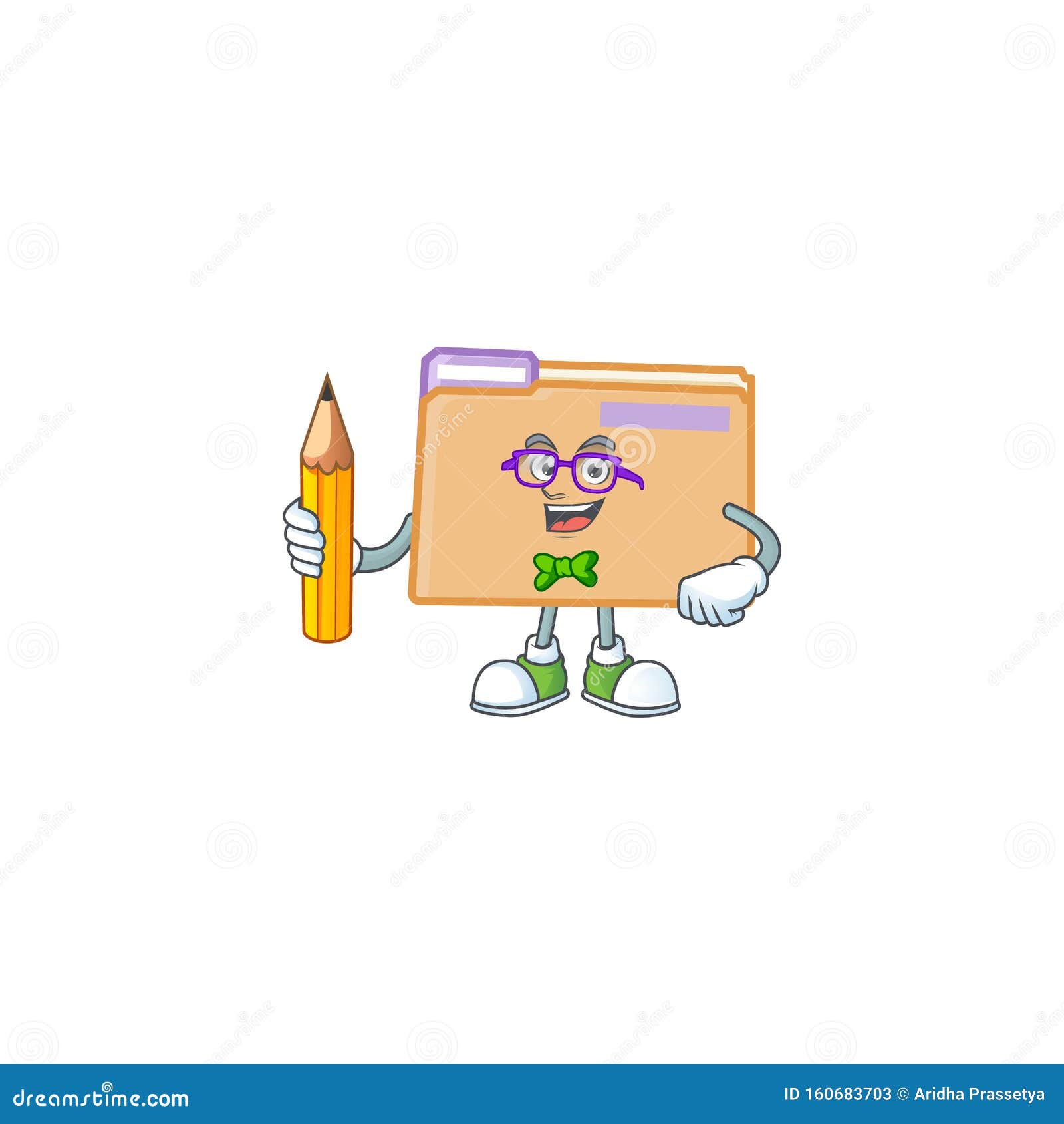Student Folder Icon with Character the Mascot Stock Vector ...