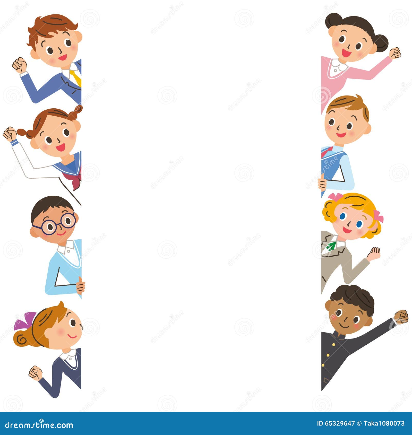 Student frame stock vector. Illustration of girl, blank - 65329647