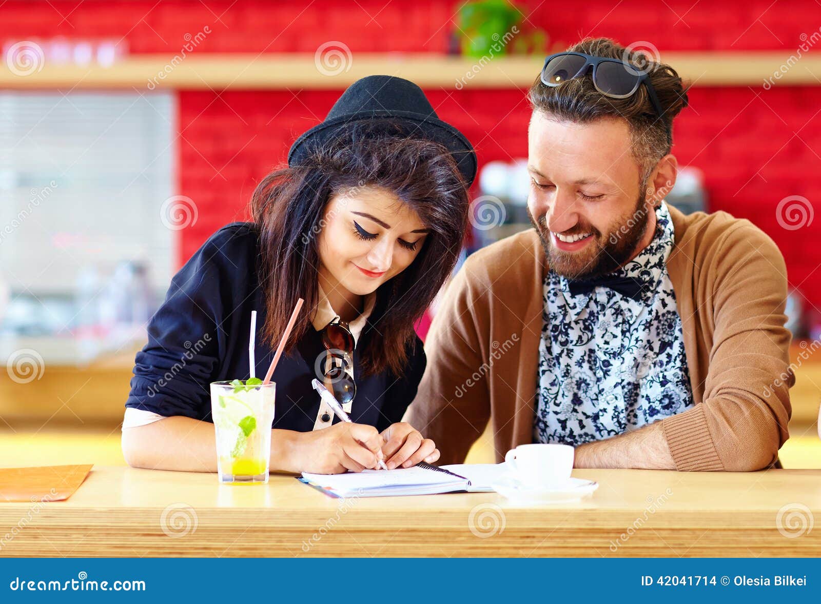 Student Friends Having Fun in Cafe Stock Photo - Image of love ...