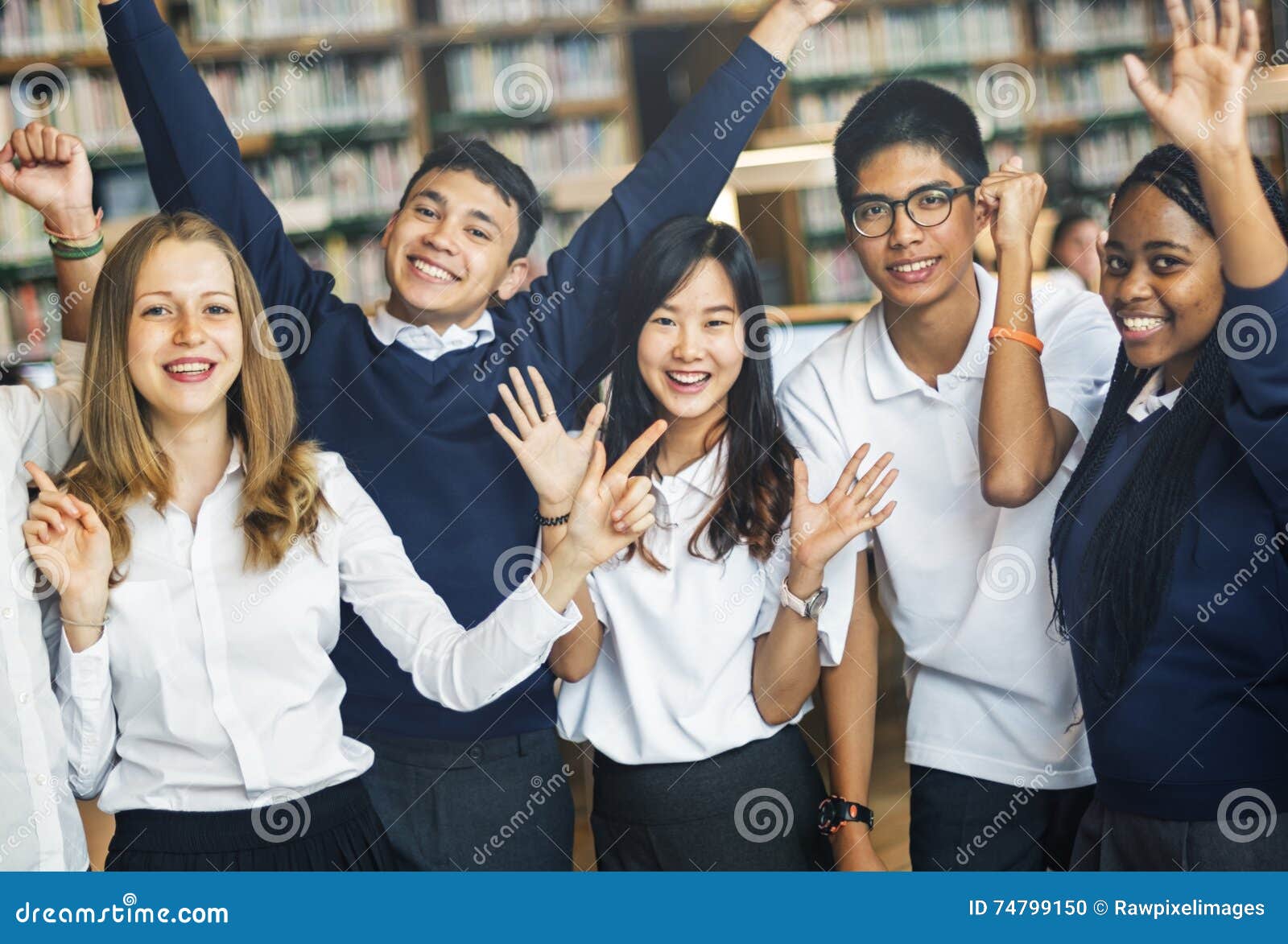 Student Friends Library Campus Studying College Concept Stock Photo ...