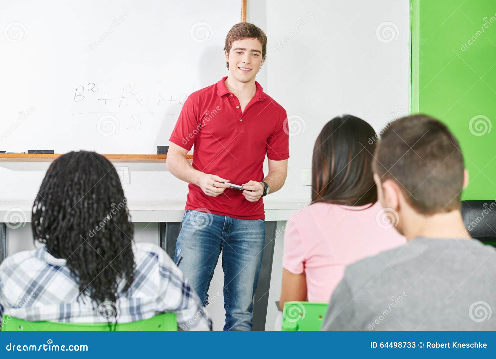 Student in Front of Blackboard Stock Image - Image of business ...