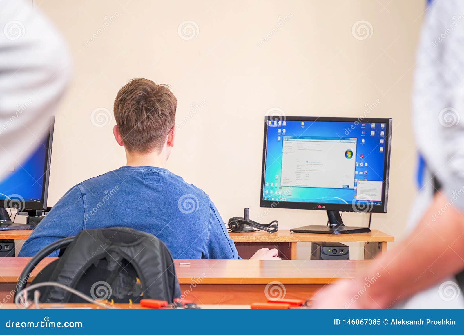Student in Front of Computers in a Computer Class Editorial Image ...