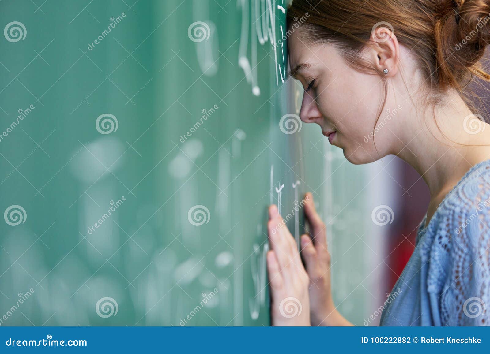 Student Frustration in Math Test Stock Photo - Image of chalkboard ...