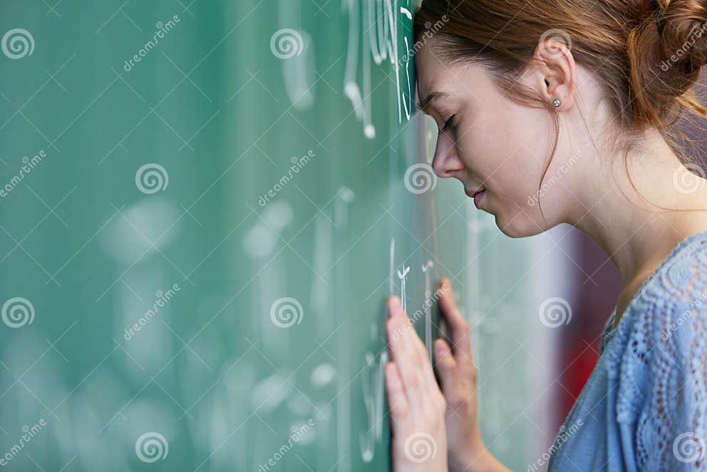 Student Frustration in Math Test Stock Photo - Image of chalkboard ...