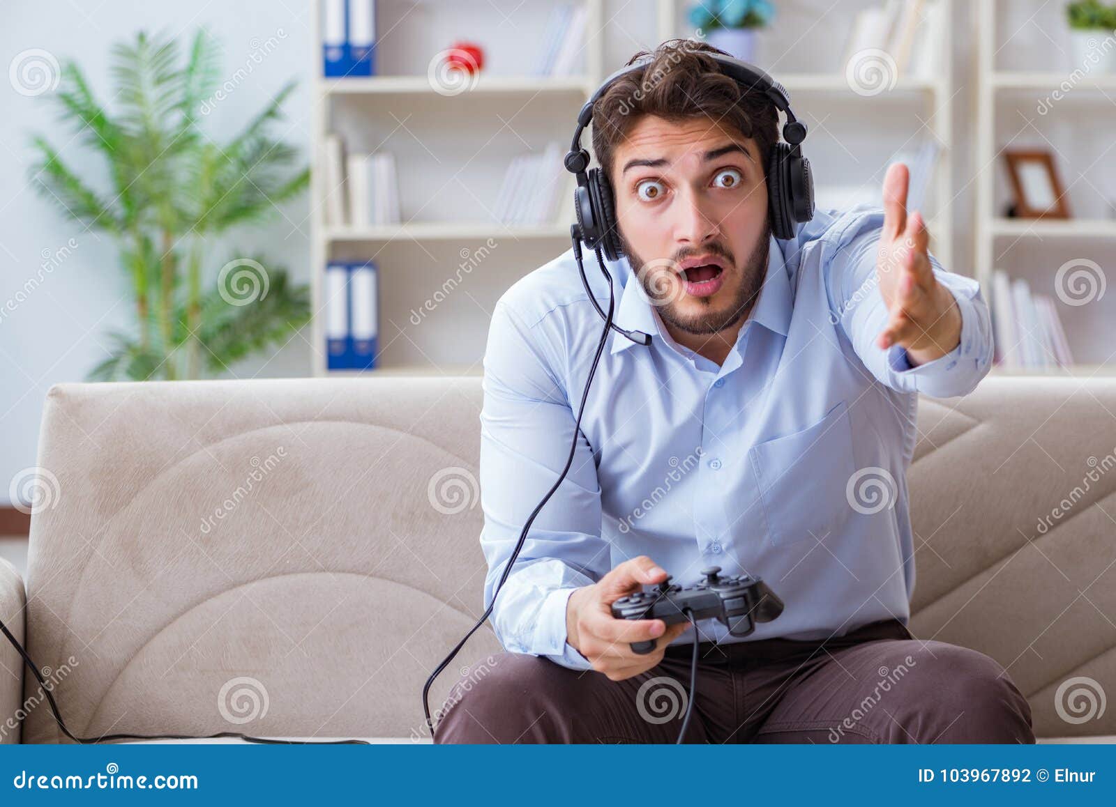The Student Gamer Playing Games at Home Stock Photo - Image of ...