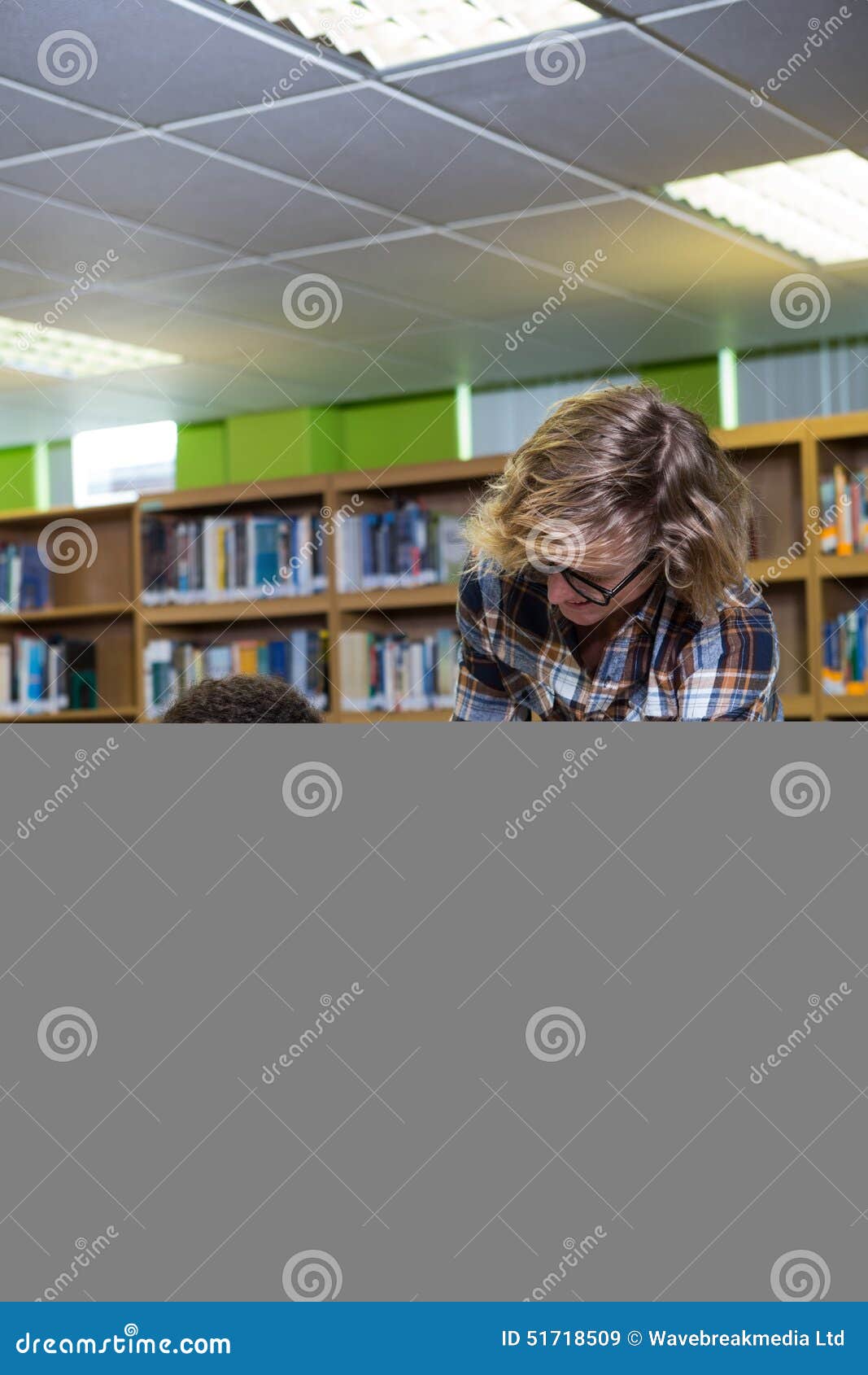 Student Getting Help from Classmate in Library Stock Image - Image of ...