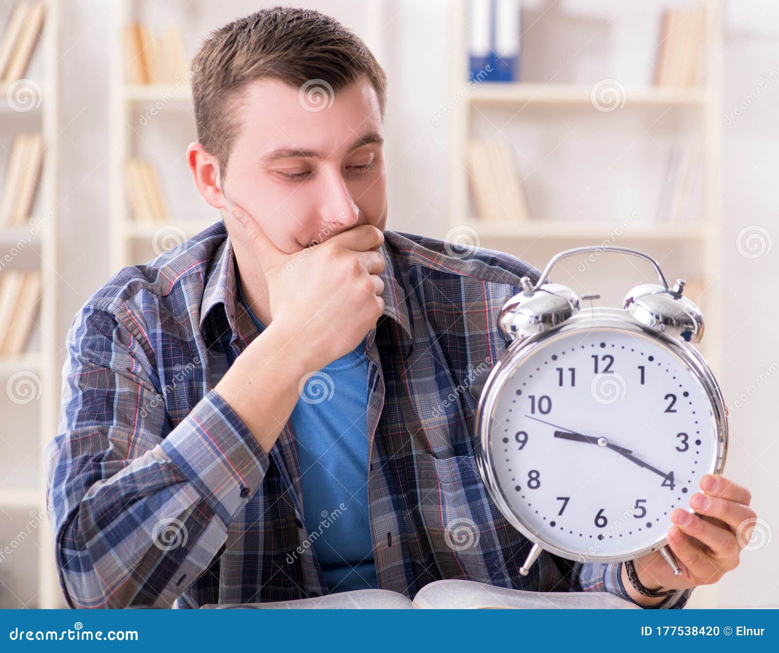 Student Getting Late with Exam Preparation Stock Photo - Image of alarm ...