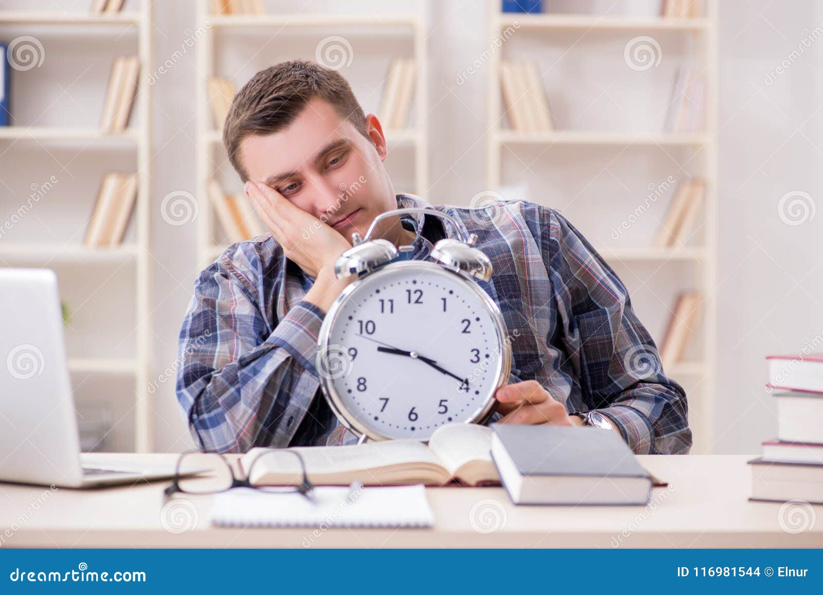 The Student Getting Late with Exam Preparation Stock Photo - Image of ...