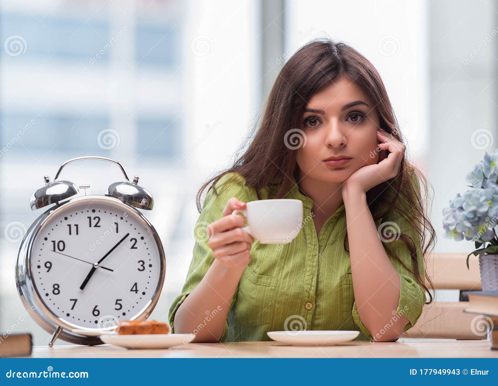 Student with Gian Alarm Clock Preparing for Exams Stock Image - Image ...