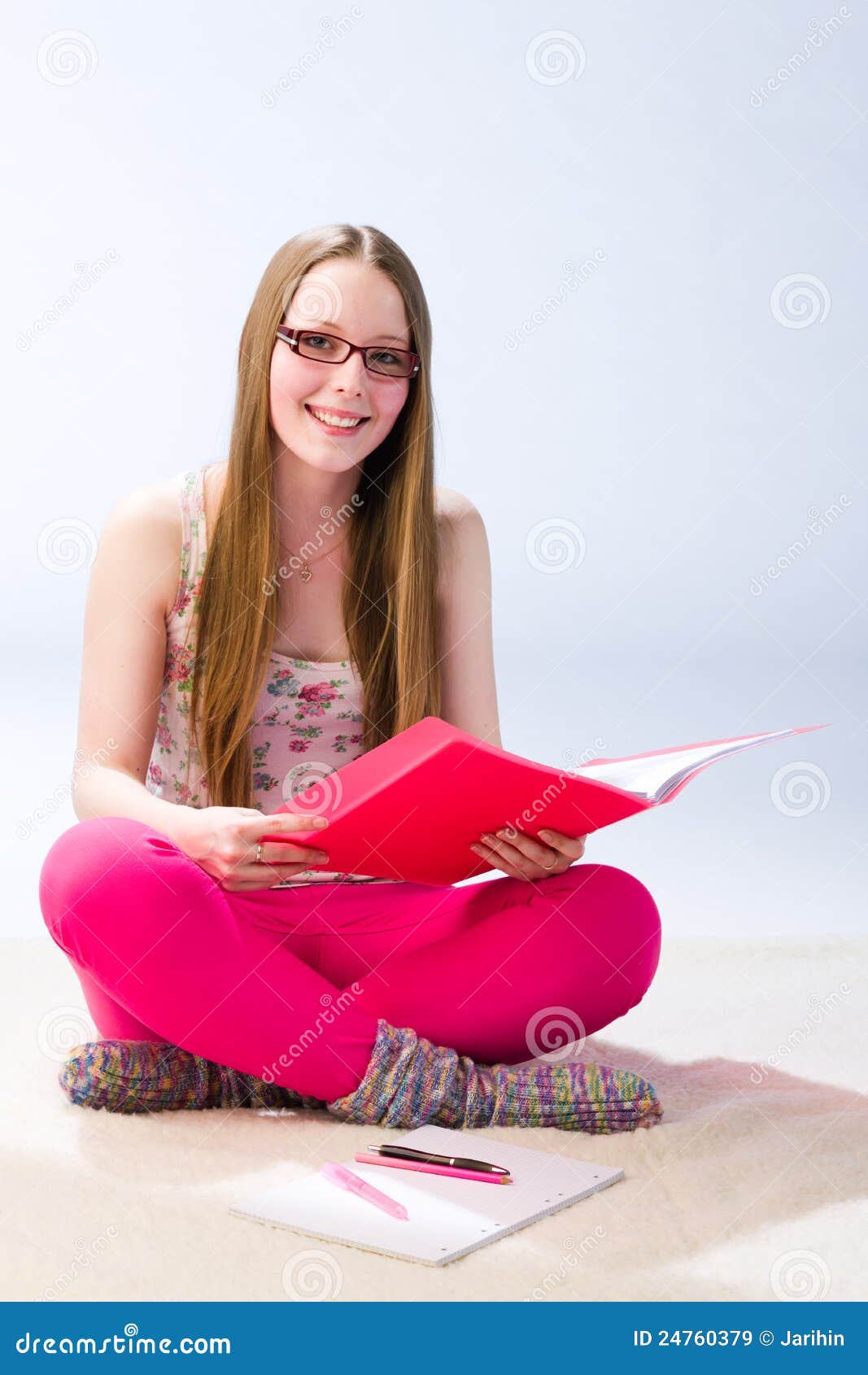 Student girl stock image. Image of education, studio - 24760379